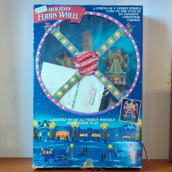 Mr. Christmas | Holiday | Vintage Lighted Holiday Ferris Wheel Plays ...
